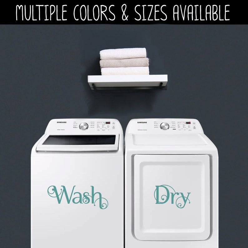 Scrolling Wash and Dry Vinyl Decal Set Wash Dry Sticker - Etsy