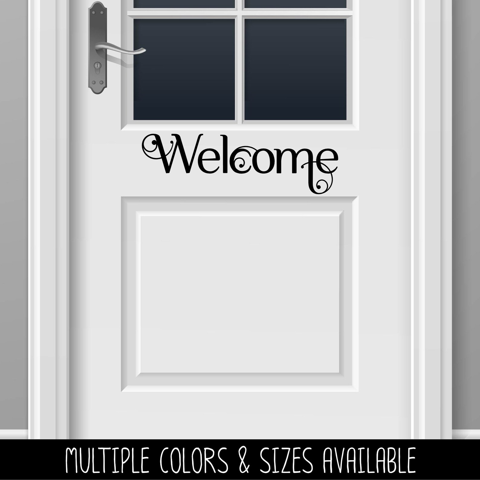 Scrolling Welcome Vinyl Decal - Welcome Vinyl Sticker - Welcome Door ...