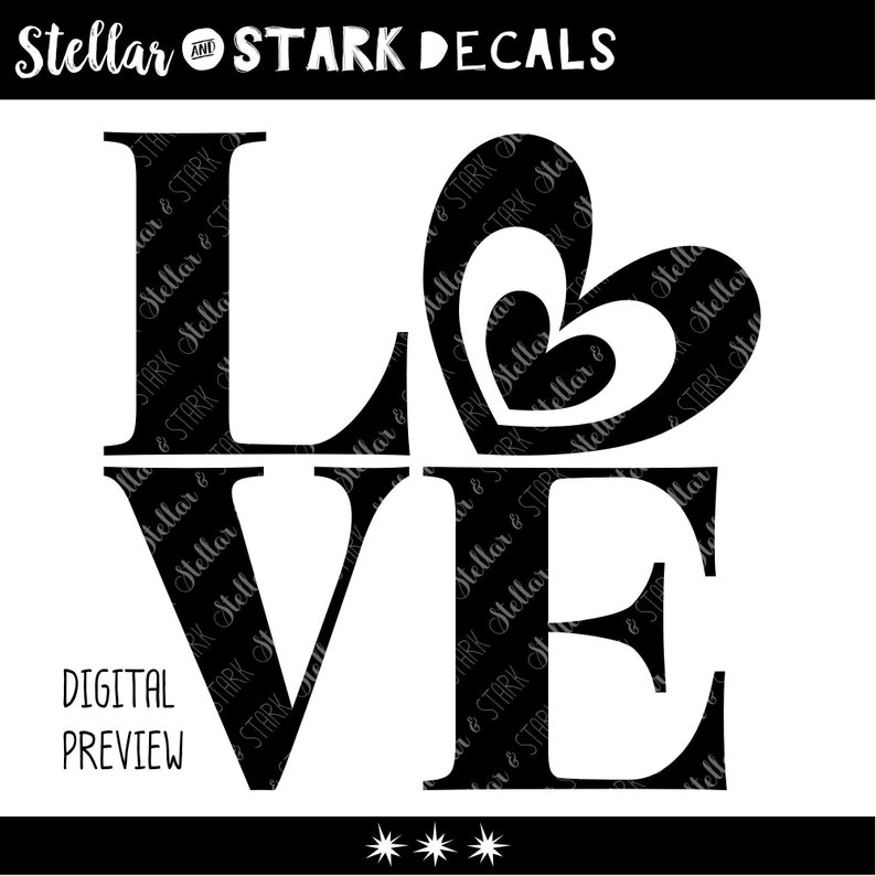 LOVE Vinyl Decal - LOVE Sticker - Stacked Love Vinyl Decal - Stacked ...