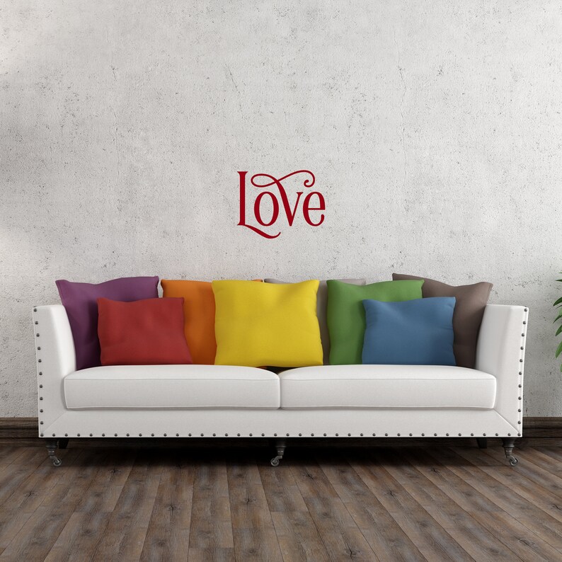 Ornamental Love Decal - Love Car Decal - Love Sticker - Love Wall Vinyl ...