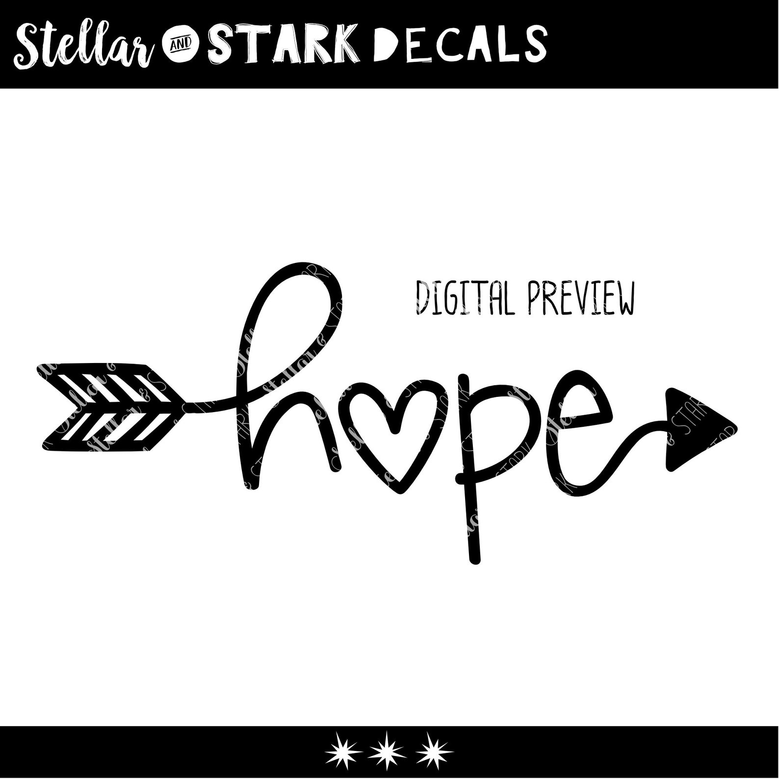 Hope Arrow Heart Vinyl Decal Hope Arrow Car Decal Hope | Etsy