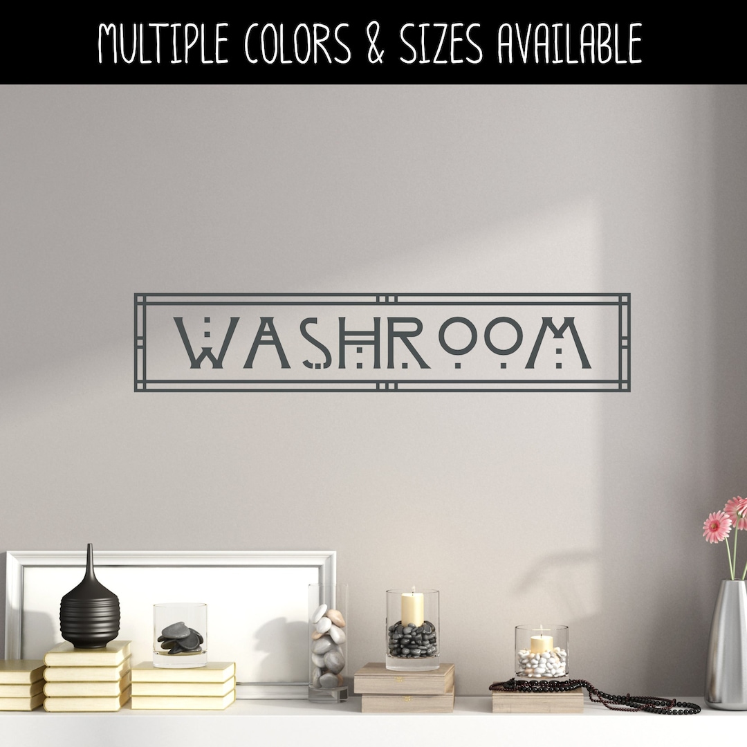 Craftsman Washroom Decal - Arts & Crafts Washroom Decal - Washroom Door ...