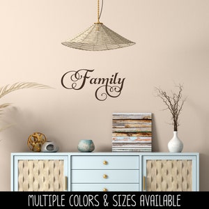 Cursive Family Heart Vinyl Decal -family Wall Sticker - Family Sticker ...