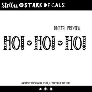 Striped Ho Ho Ho Christmas Heart Vinyl Decal - Ho Ho Ho Vinyl Sticker ...