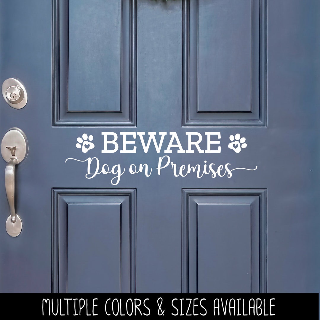 Beware Dog on Premises Decal - Beware Dog on Premises Sticker - Beware ...
