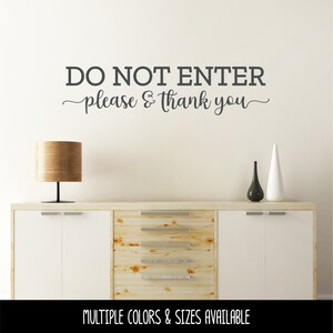 Do Not Enter Please & Thank You Decal - Do Not Enter Sticker - Do Not ...