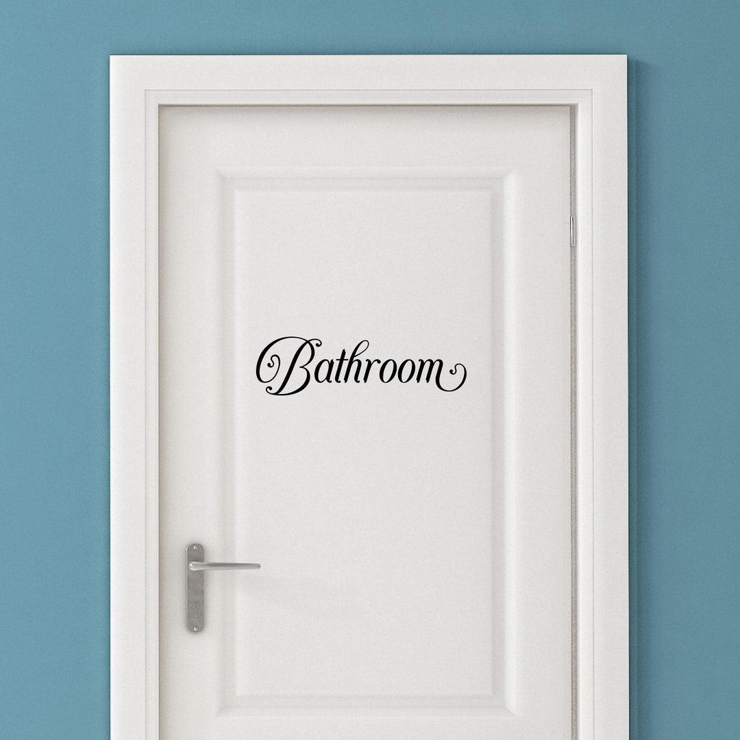 Vintage Bathroom Vinyl Decal - Bathroom Sticker - Bathroom Door Decal ...