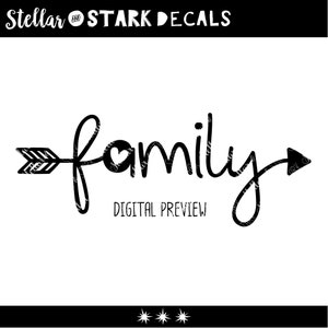 Family Heart Arrow Vinyl Decal family Wall Sticker Family Sticker ...