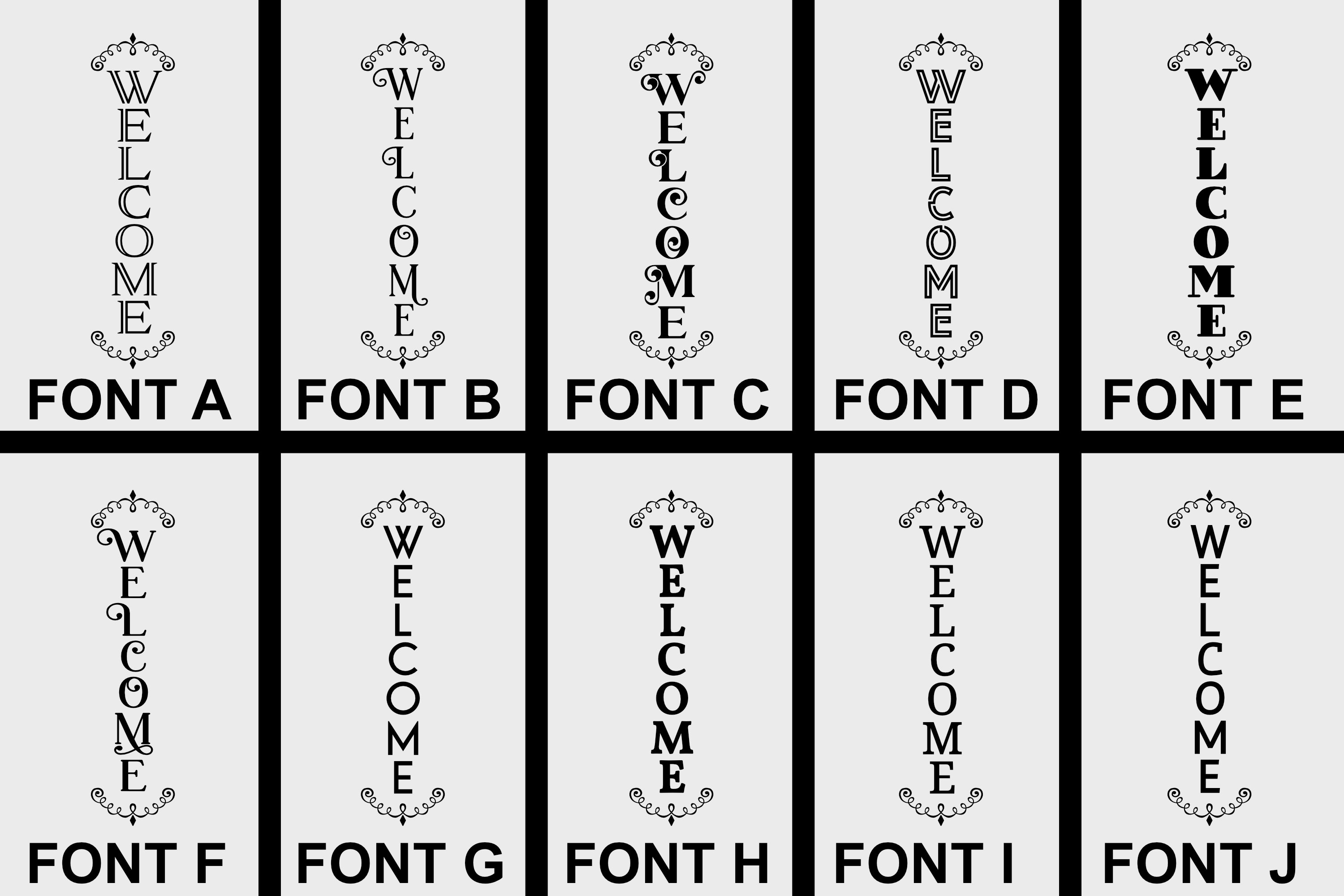 Vertical Diamond Swirls Welcome Vinyl Decal - Vertical Welcome Vinyl ...