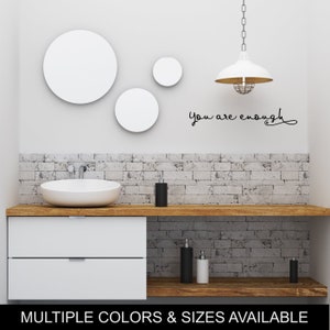 Cursive You Are Enough Vinyl Decal - You Are Enough Vinyl Sticker- You ...