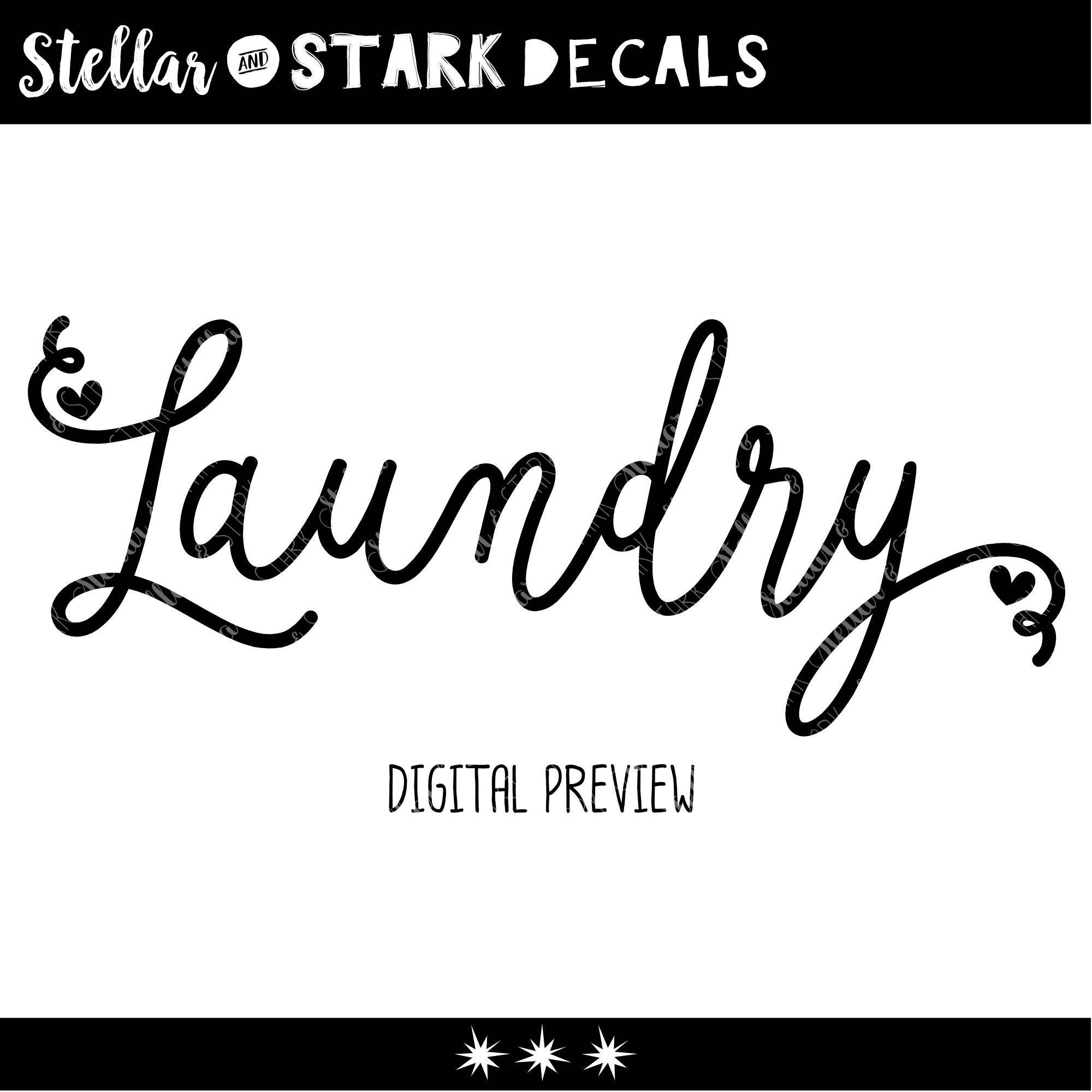 Cursive Laundry Heart Vinyl Decal - Laundry Heart Sticker - Laundry ...