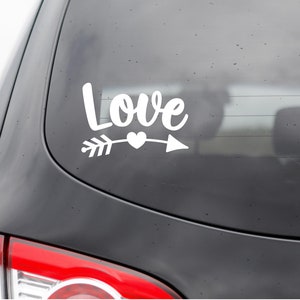 Curved Love Arrow Decal - Love Car Decal - Love Sticker - Love Wall ...