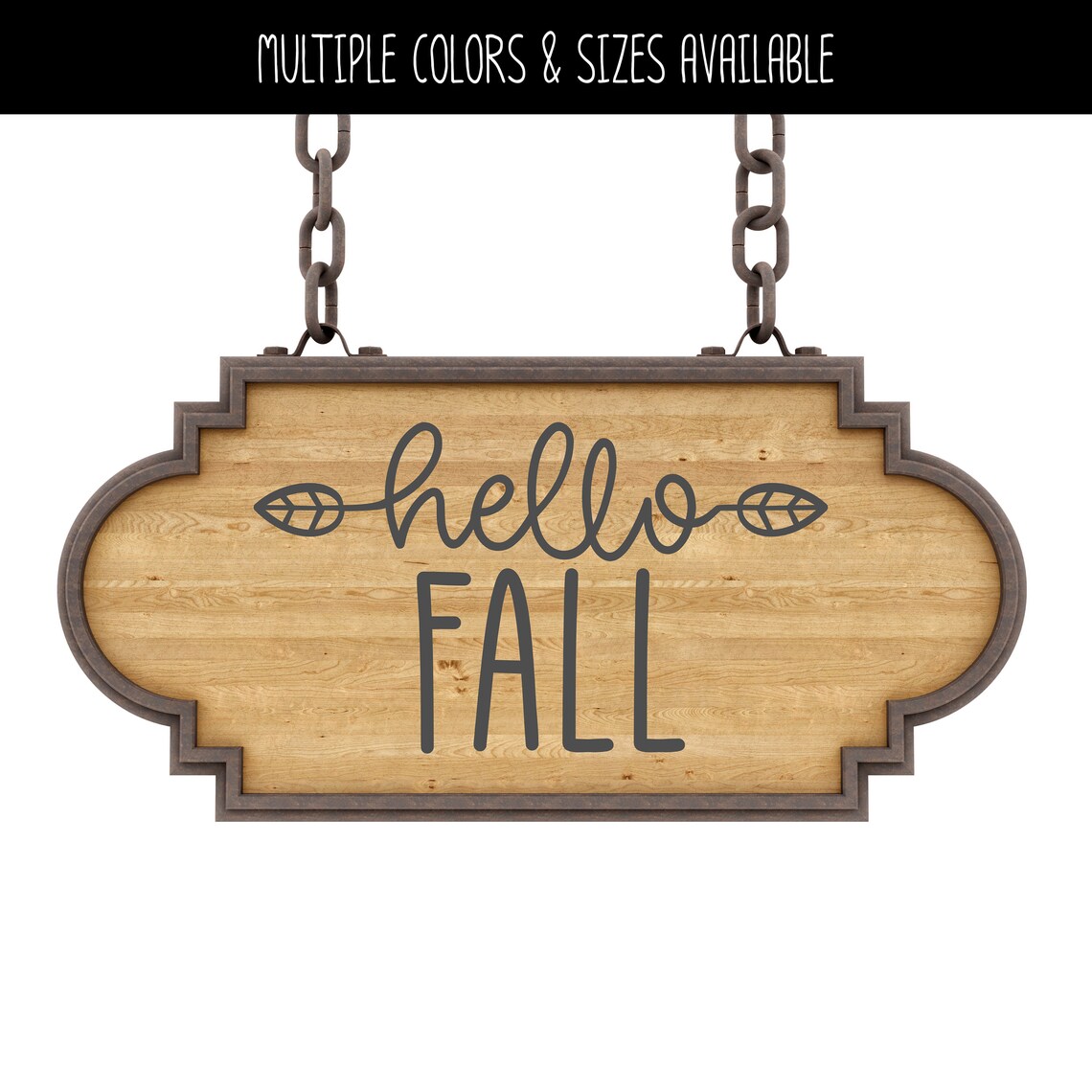 Hello Fall with Leaves Vinyl Decal Hello Fall with Leaves | Etsy