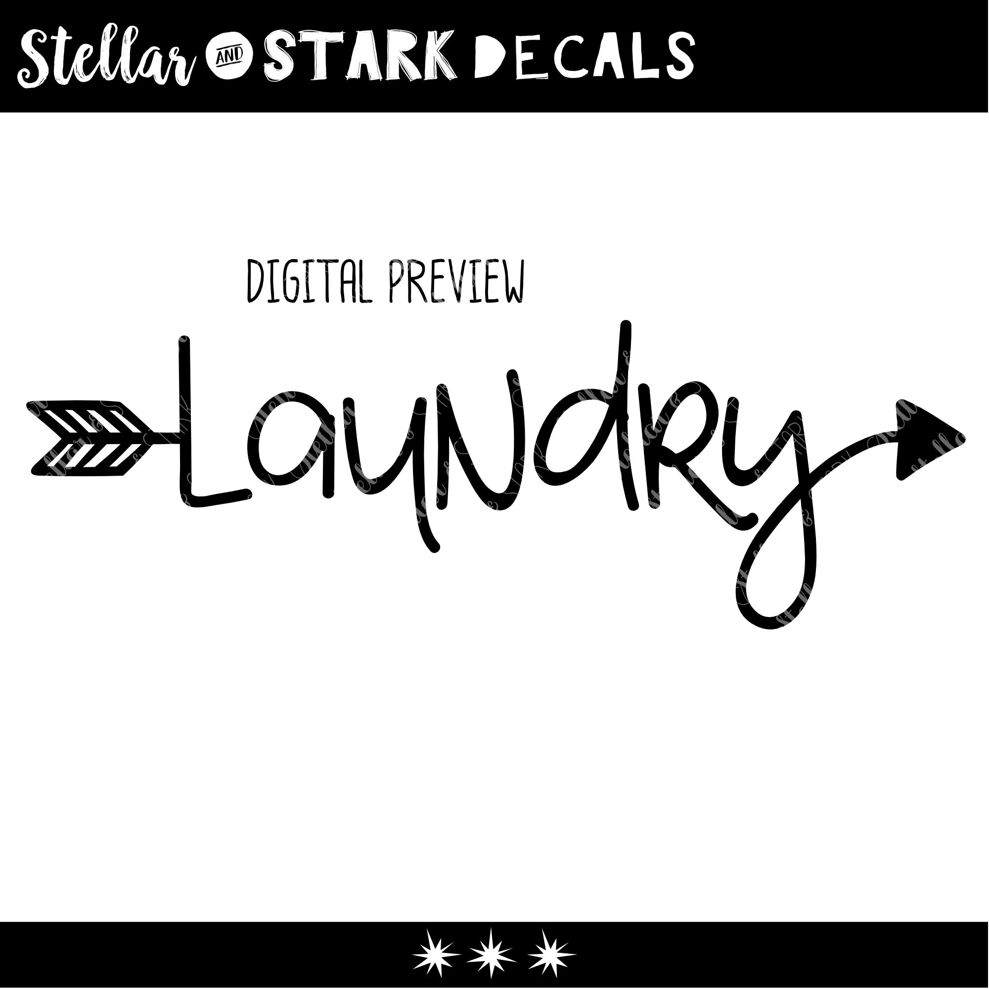Laundry Decal - Laundry Arrow Sticker - Laundry Wall Decal - Laundry ...