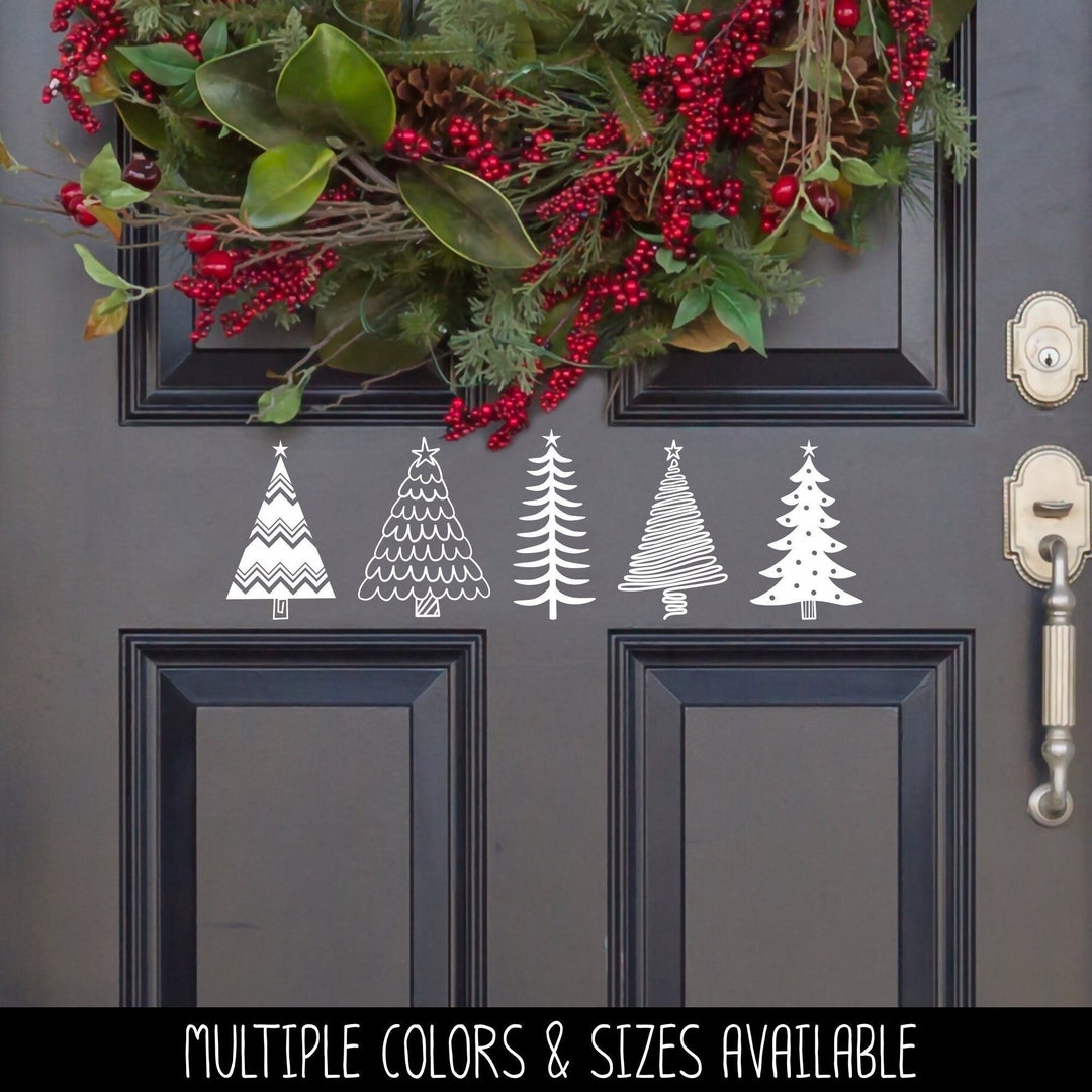 Five Christmas Trees Decal - Five Christmas Trees Sticker - Christmas ...