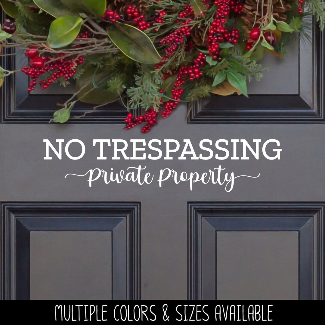 No Trespassing Private Property Decal - No Trespassing Private Property ...