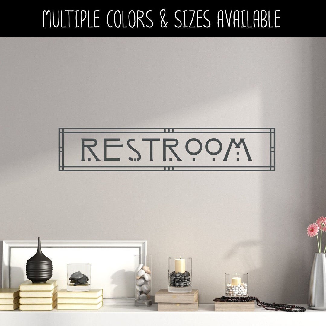 Craftsman Restroom Decal - Arts & Crafts Restroom Decal - Restroom Door ...
