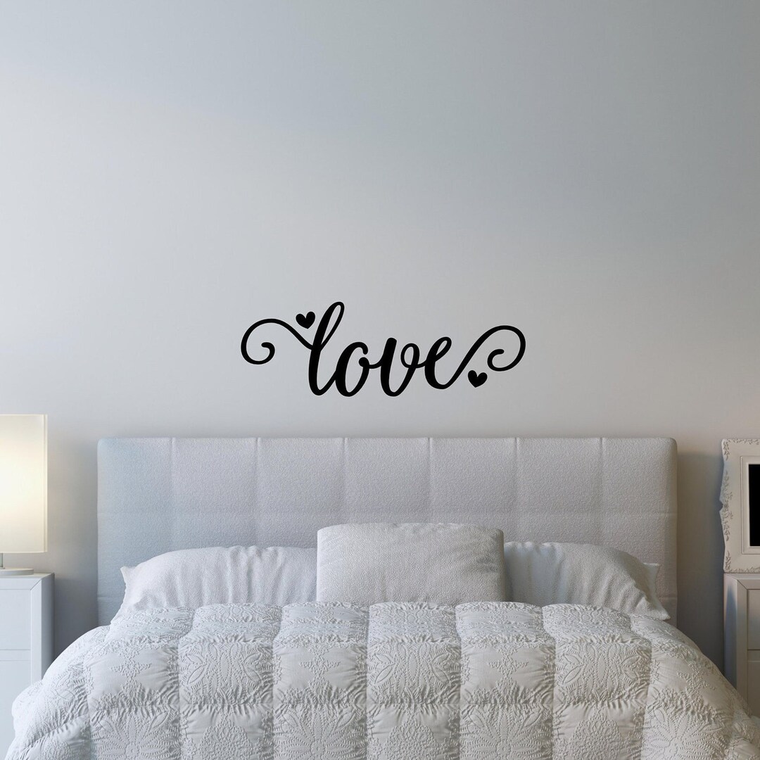 Cursive Love Heart Vinyl Decal - Love Car Decal - Love Sticker - Love ...