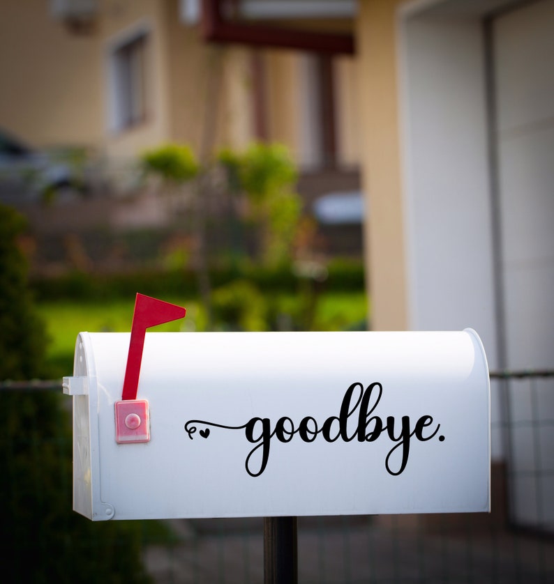 Cursive Goodbye Heart Decal Goodbye Sticker Goodbye Front - Etsy