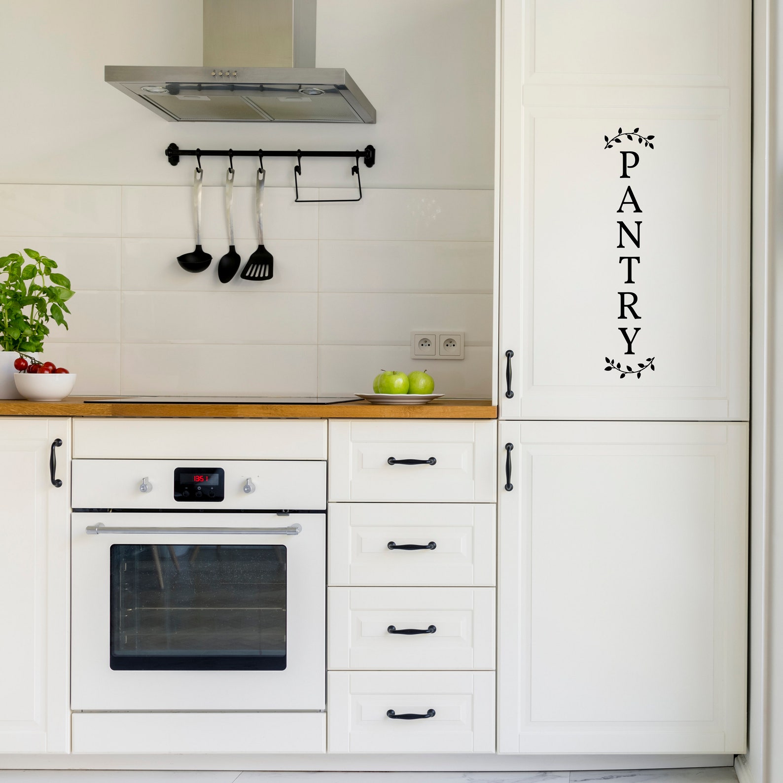 Vertical Curved Leaves Pantry Decal Kitchen Pantry Sticker - Etsy