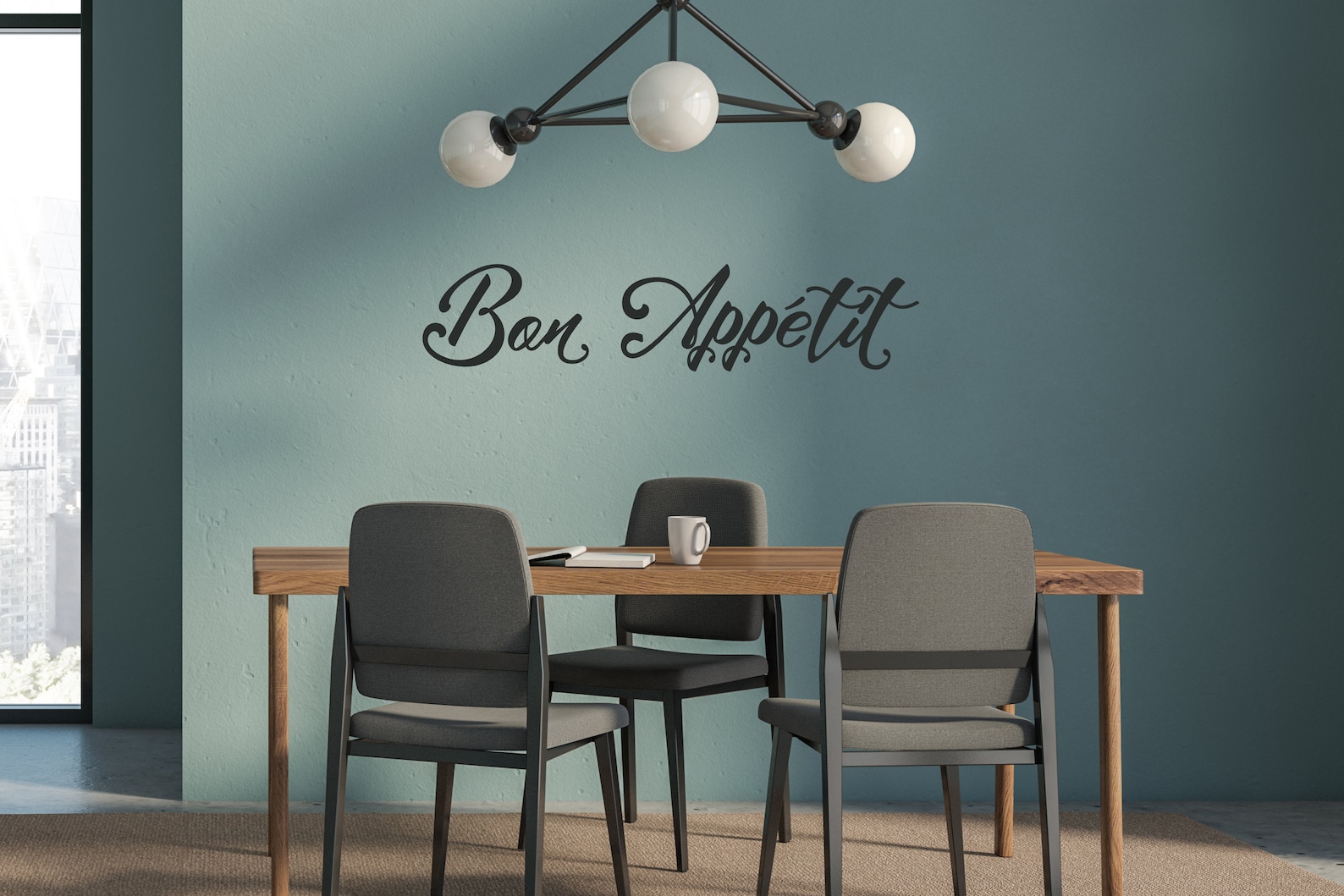 Cursive Bon Appetit Decal - Bon Appetit Sticker - Kitchen Decor Decal ...