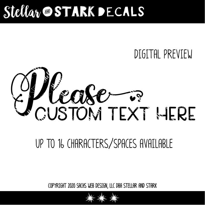 CUSTOM Please Custom Text Here Vinyl Decal custom Please and | Etsy