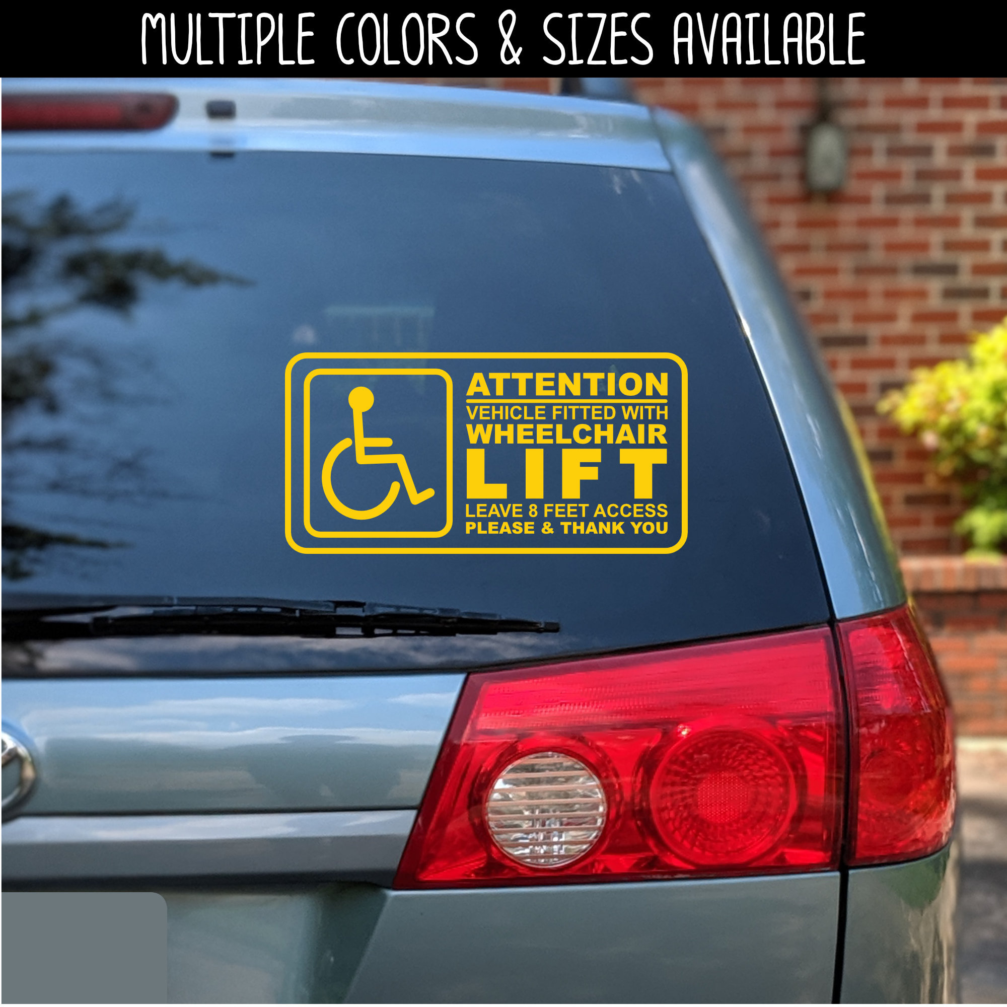 Handicap Wheelchair Lift Access Decal, Wheelchair, Disabled, Signage ...