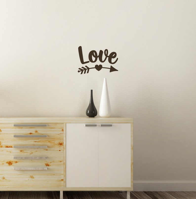 Curved Love Arrow Decal Love Car Decal Love Sticker Love | Etsy