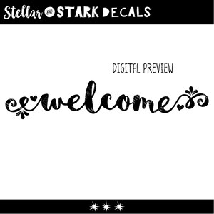 Welcome Vinyl Decal Welcome Vinyl Sticker Welcome Door - Etsy