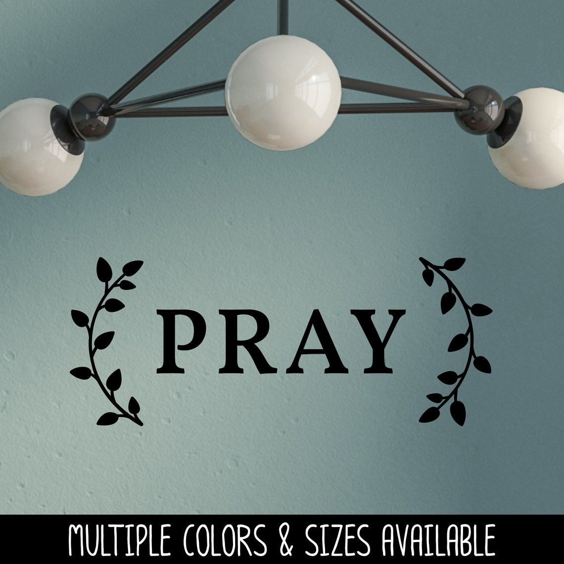 Pray With Curved Leaves Vinyl Decal - Pray Sticker - Jesus Vinyl Decal ...