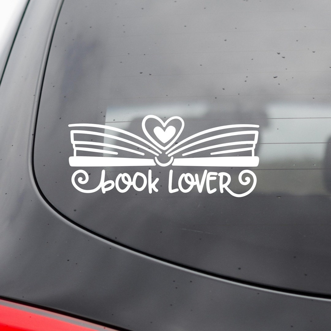 Book Lover Vinyl Decal - I Heart Books Vinyl Decal - I Love Books Vinyl ...