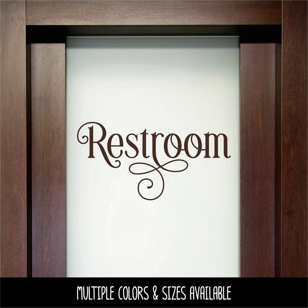 Ornamental Restroom Decal - Restroom Sticker - Restroom Door Decal ...