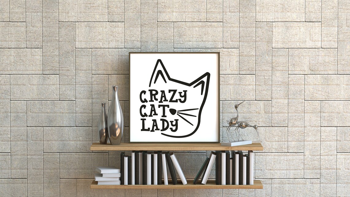 Crazy Cat Lady Vinyl Decal Cat Decal Crazy Cat Lady Car | Etsy