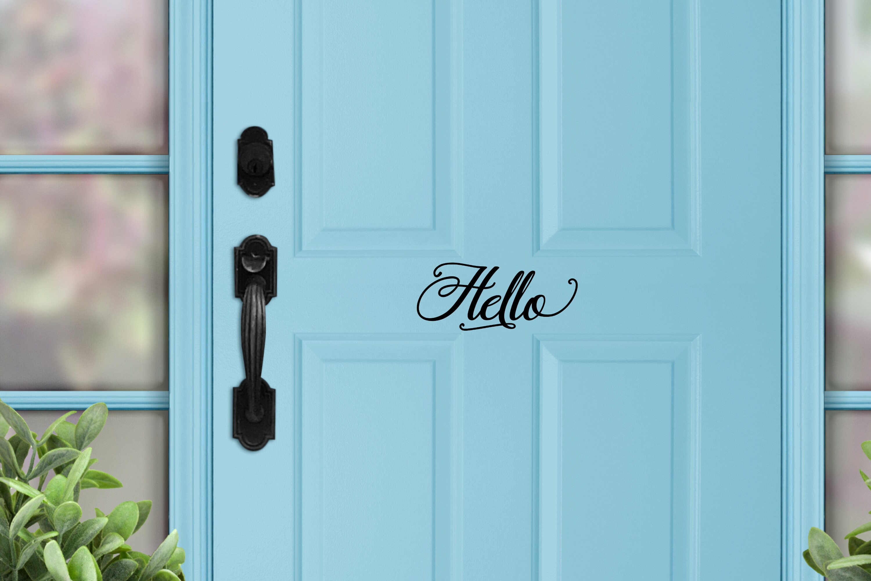 Antique Script Hello Vinyl Decal Script Hello Vinyl Sticker Etsy