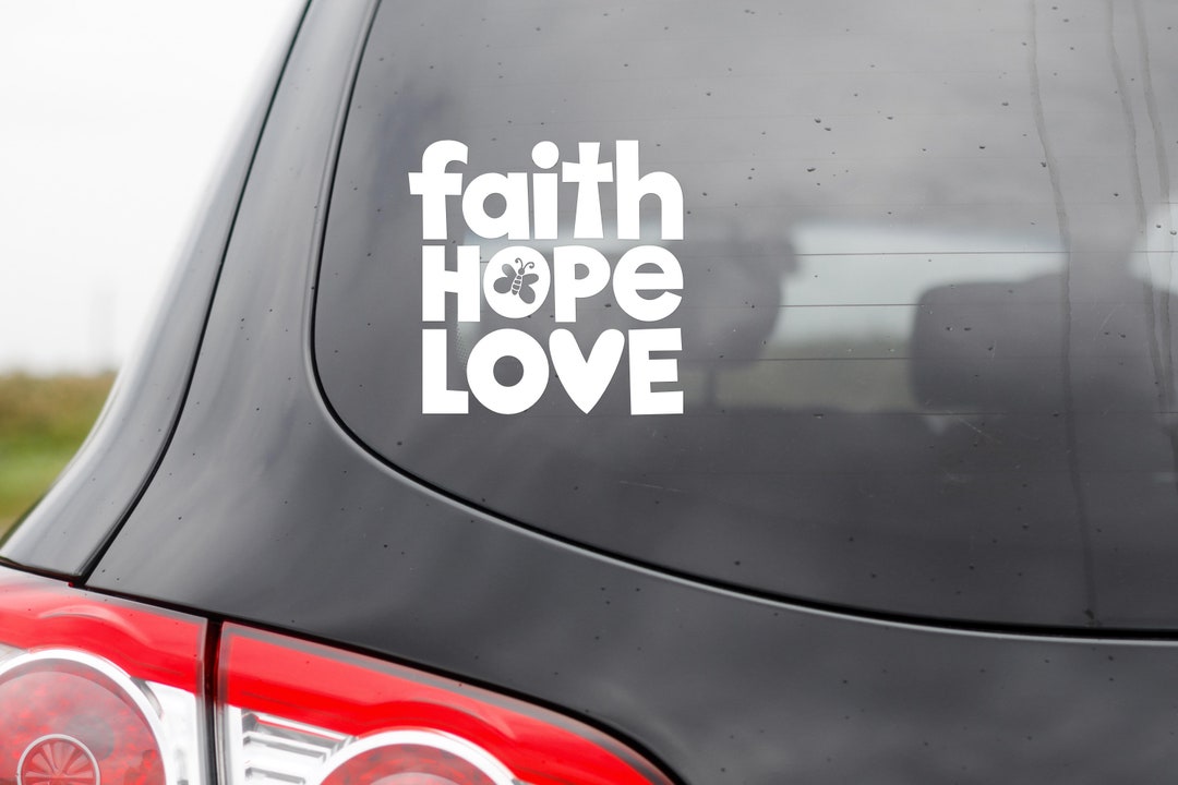 Faith Hope Love Vinyl Decal - Faith Hope Love Car - Cross Decal ...