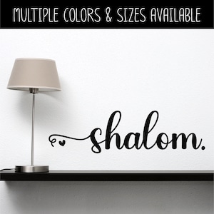 Shalom With Heart Decal - Shalom W/heart Vinyl Sticker - Shalom Door ...