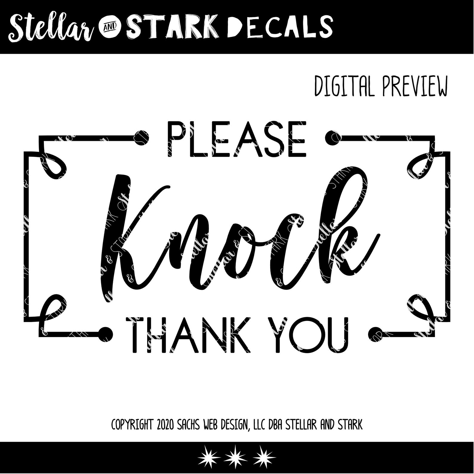 Framed Please Knock Vinyl Decal please Knock Sticker please - Etsy