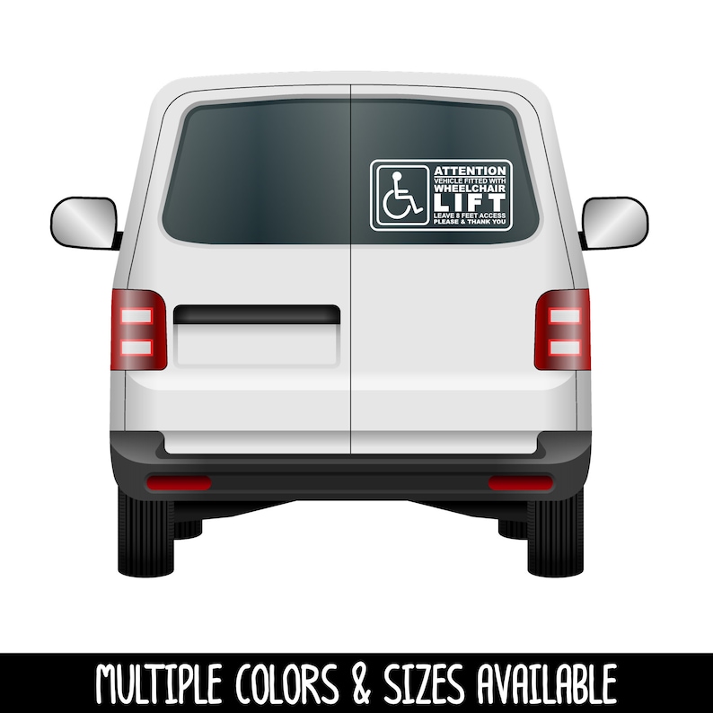 Handicap Wheelchair Lift Access Decal, Wheelchair, Disabled, Signage ...