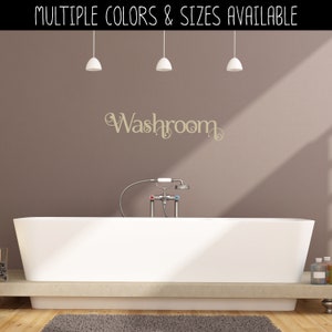 Scrolling Washroom Vinyl Decal Washroom Sticker Washroom - Etsy