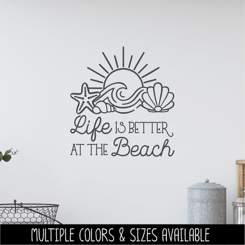 Life is Better at the Beach Decal Vinyl Sticker, Swim Outdoor Lover ...