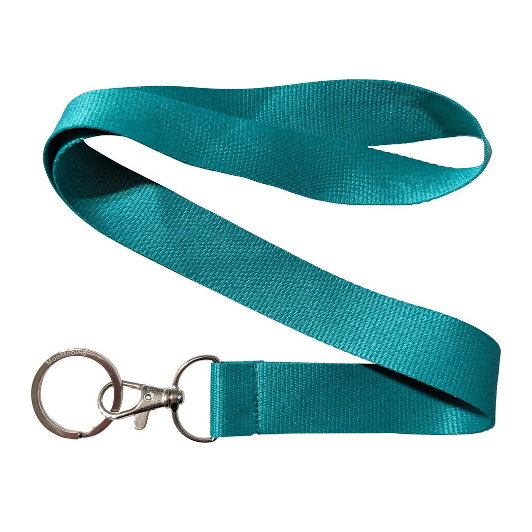 Blank Teal Flat Keychain Lanyard - Etsy