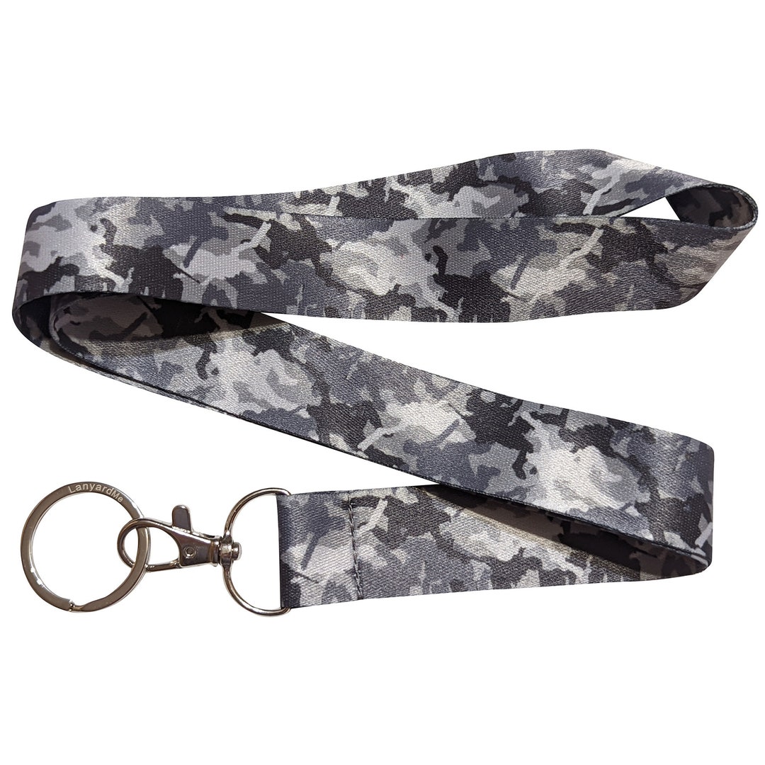 Camouflage Camo Black Gray Keychain Lanyard - Etsy