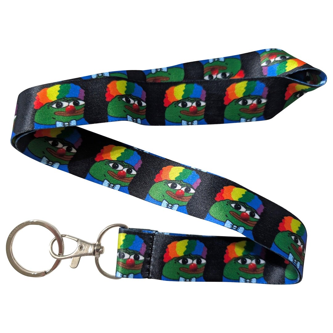 Clown Pepe Frog Black Keychain Lanyard - Etsy
