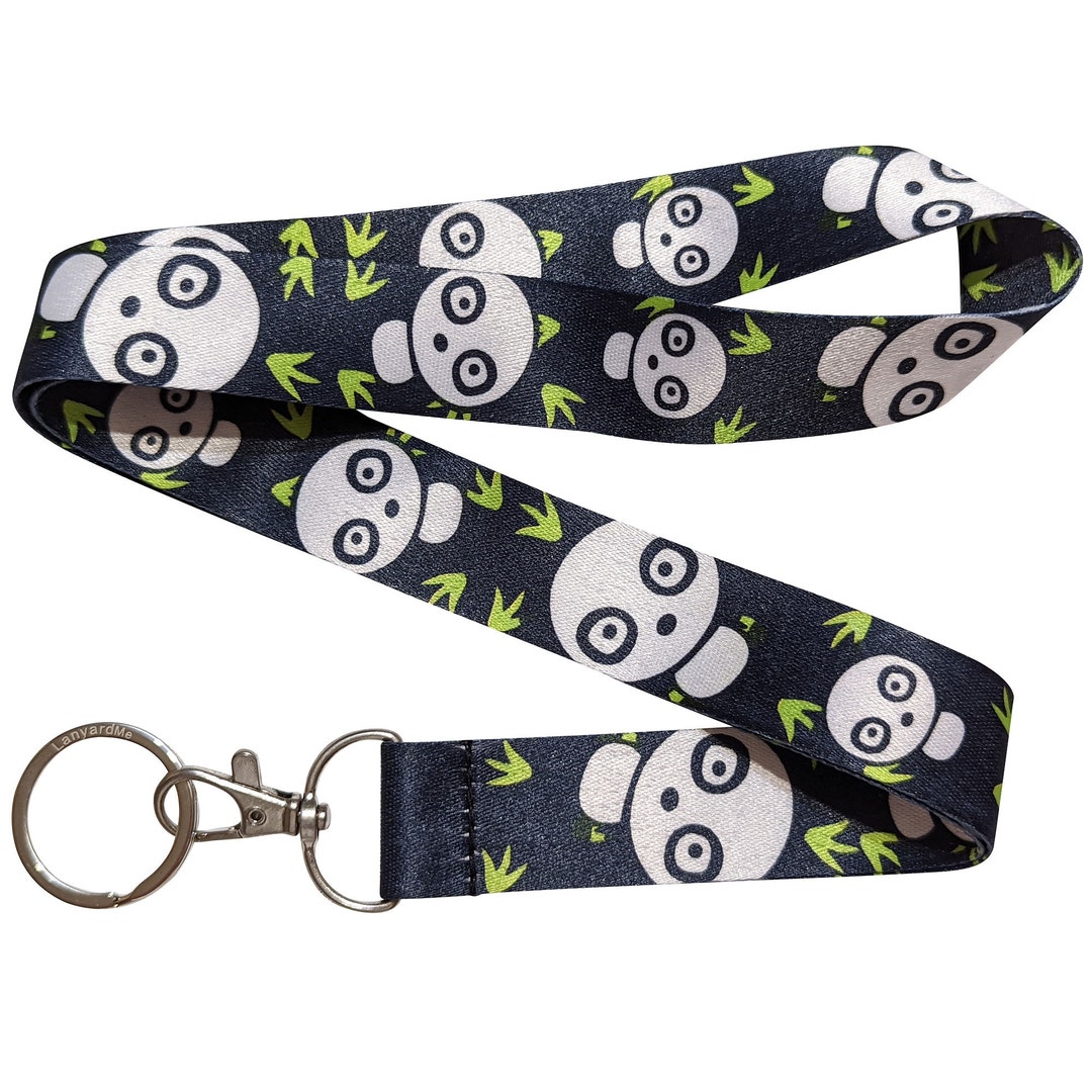 Panda Cute Black Keychain Lanyard - Etsy