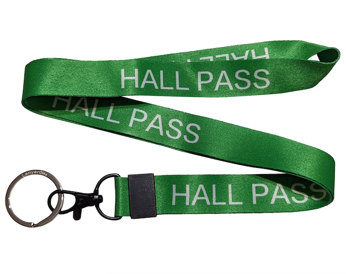 Hall Pass School Classroom Green Keychain Lanyard - Etsy
