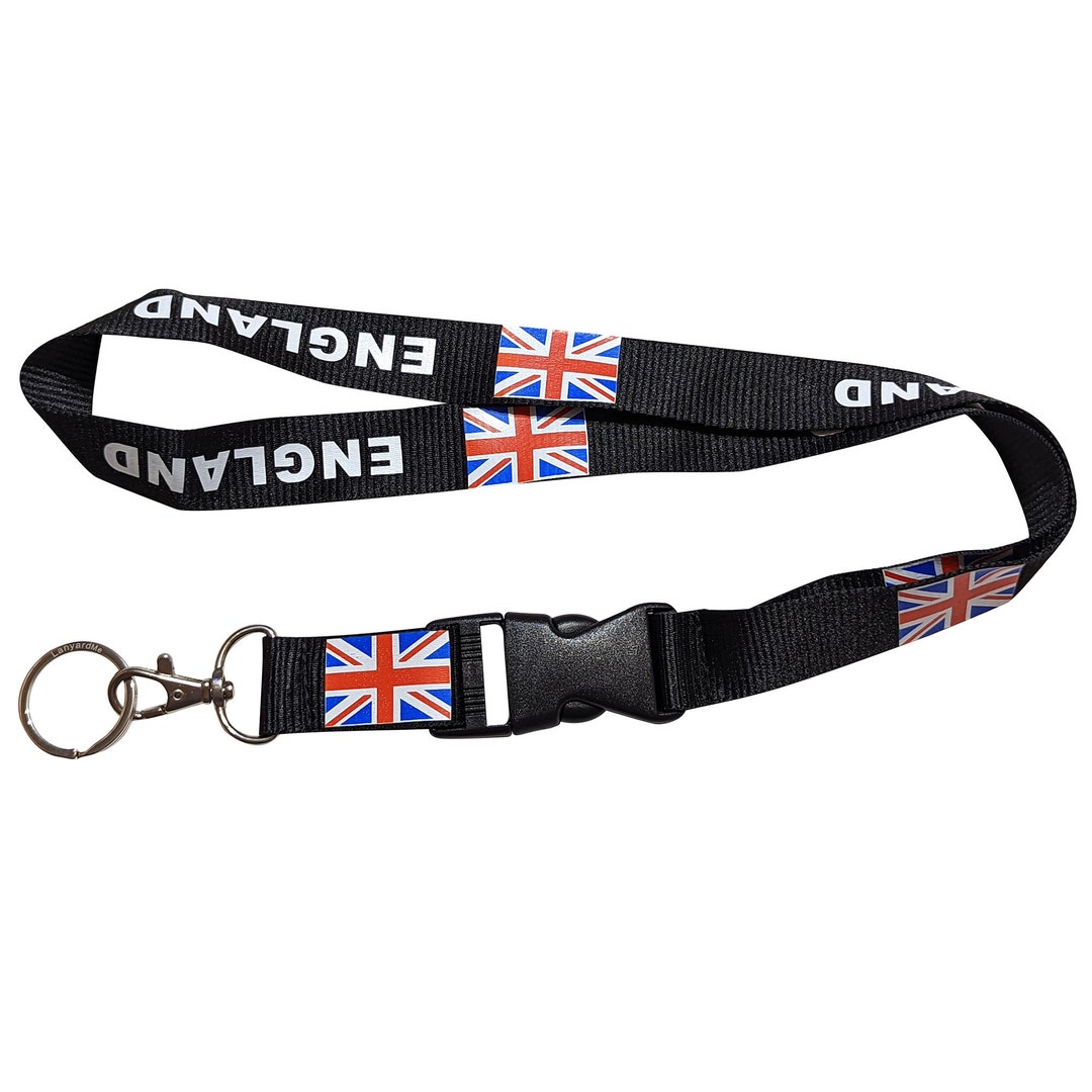 British UK England Flag Black Buckle Keychain Lanyard - Etsy