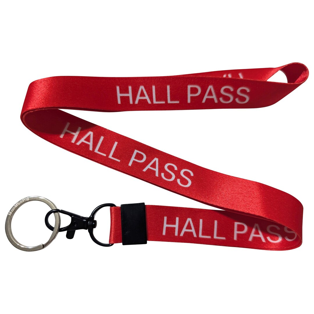 Hall Pass School Classroom Red Keychain Lanyard - Etsy