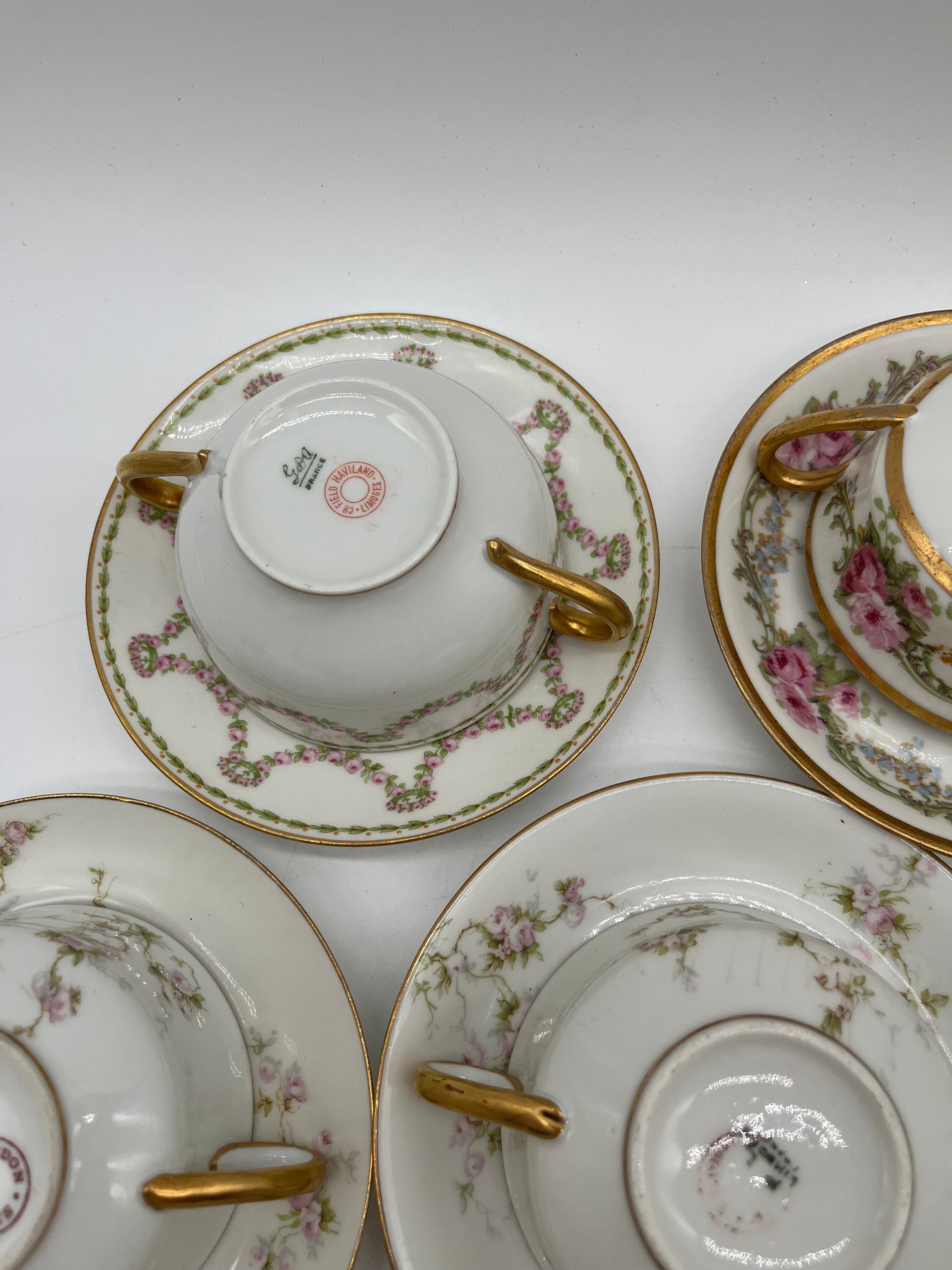 Mismatched Limoges Tea Cups and Saucers Vintage Lot - Etsy