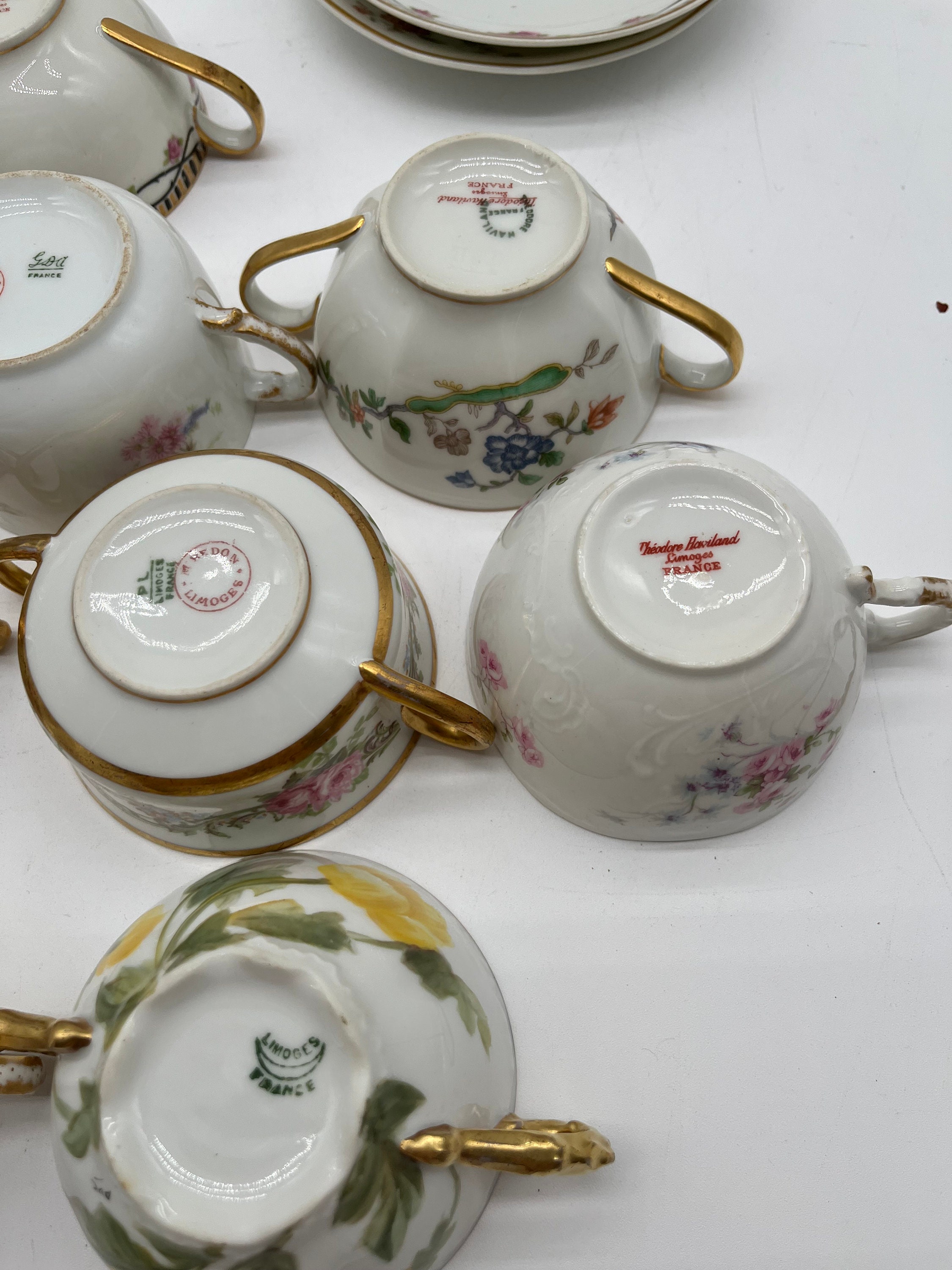 Mismatched Limoges Tea Cups and Saucers Vintage Lot - Etsy