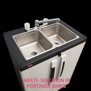 Portable Double Compartment Sink Self Contained Hot & Cold Water 110V ...